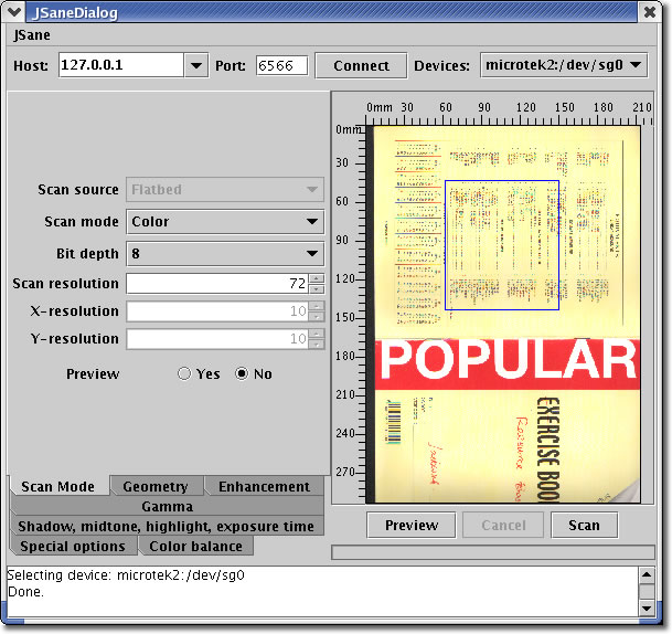 JSANE v2.1 - a Java SANE library SDK for scanner, cameras image ...